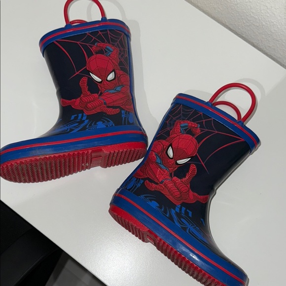 Disney | Shoes | Disney Spiderman Kids Boots Red And Blue | Poshmark